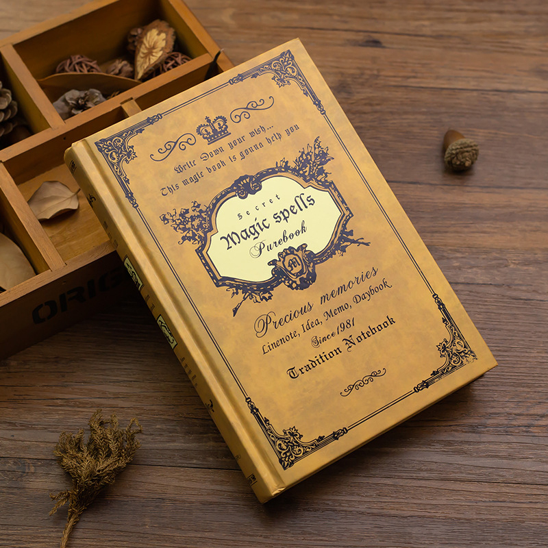 European Notebook Retro Super Thick Diary Simple Reading Record Book ...