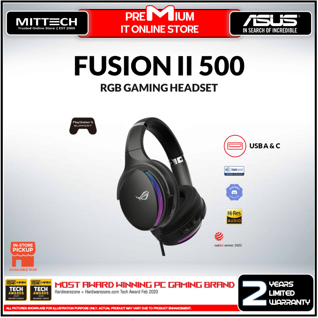 Asus ROG Fusion II 500 RGB Gaming Headset With High Resolution ESS 9280 ...