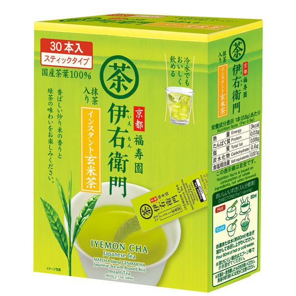 Kyoto Fukujuen Iyemon Brown Rice Tea with Matcha Instant Stick Type 30 ...