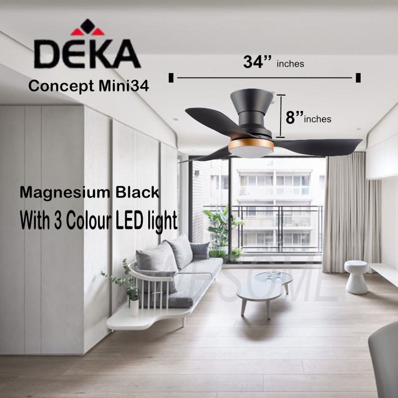 Deka Concept Mini 22” 34” 42” DC motor kitchen Mini Ceiling fan / Kipas ...