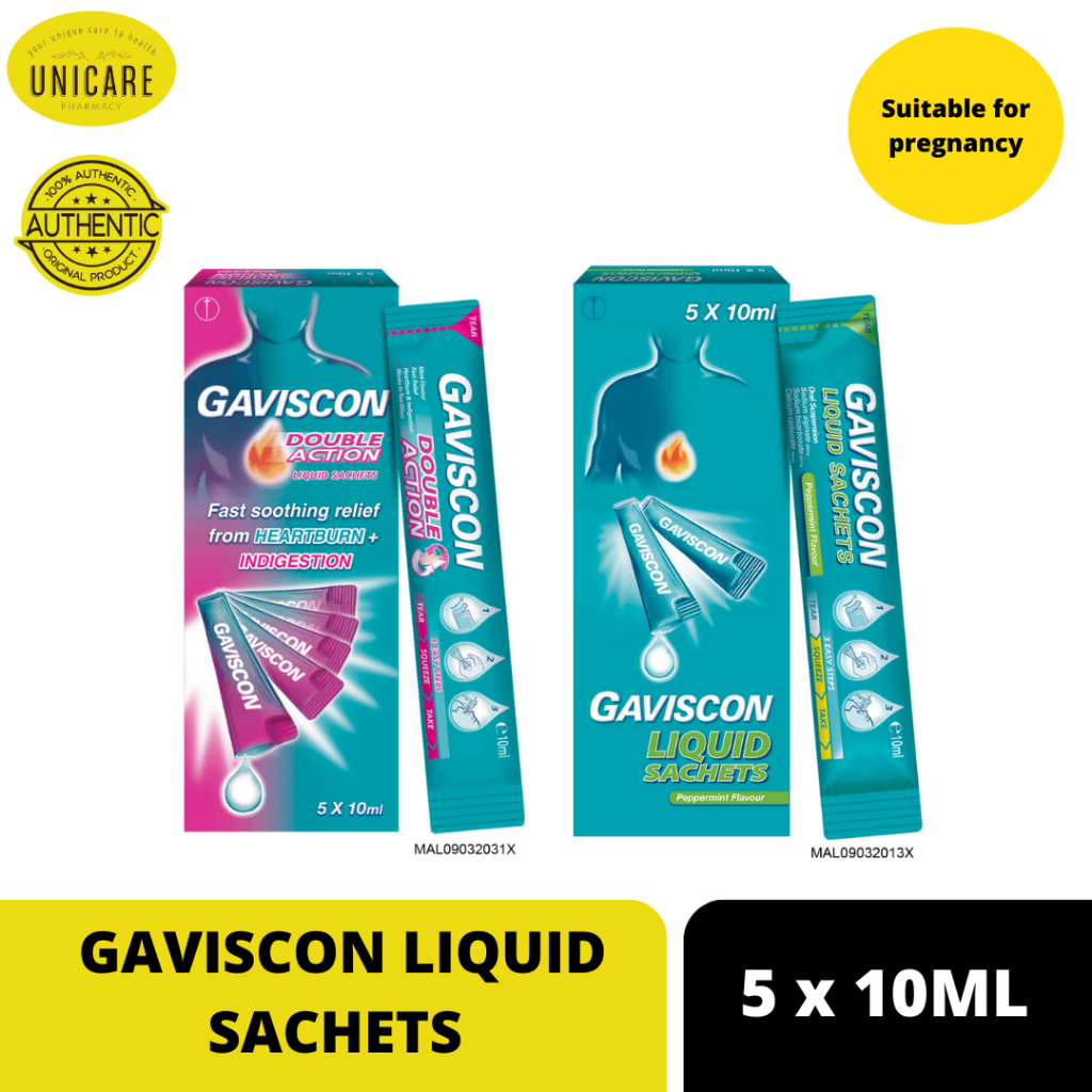 GAVISCON LIQUID SACHETS 5X10ML (ORIGINAL/DOUBLE ACTION) | Shopee Malaysia