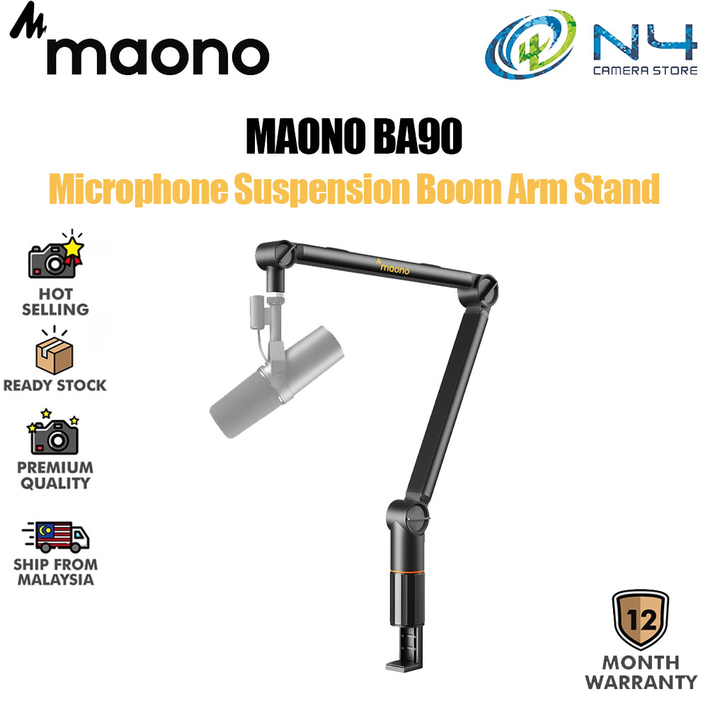Maono BA90/BA91 Microphone Boom Arm Stand for Professional Podcast ...