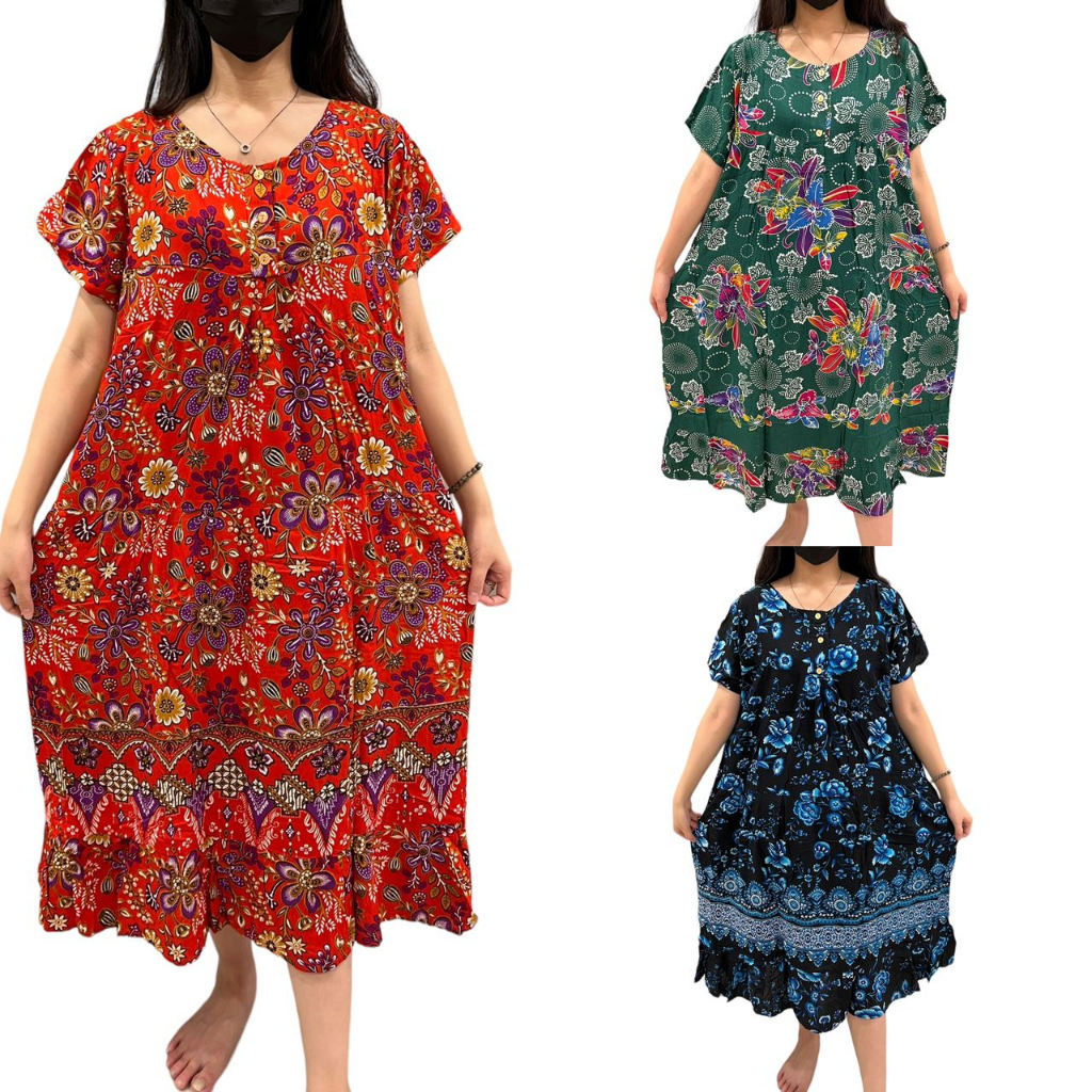 WOMEN BATIK DRESS PLUS SIZE BIG SIZE/NIGHTY/BAJU BATIK INDONESIA/BAJU ...
