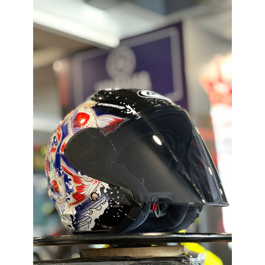 100% ORI+SIRIM} ARC HELMET XR DESIGN KOI IKAN / LAGUNA / NEBLUE Y16 ...