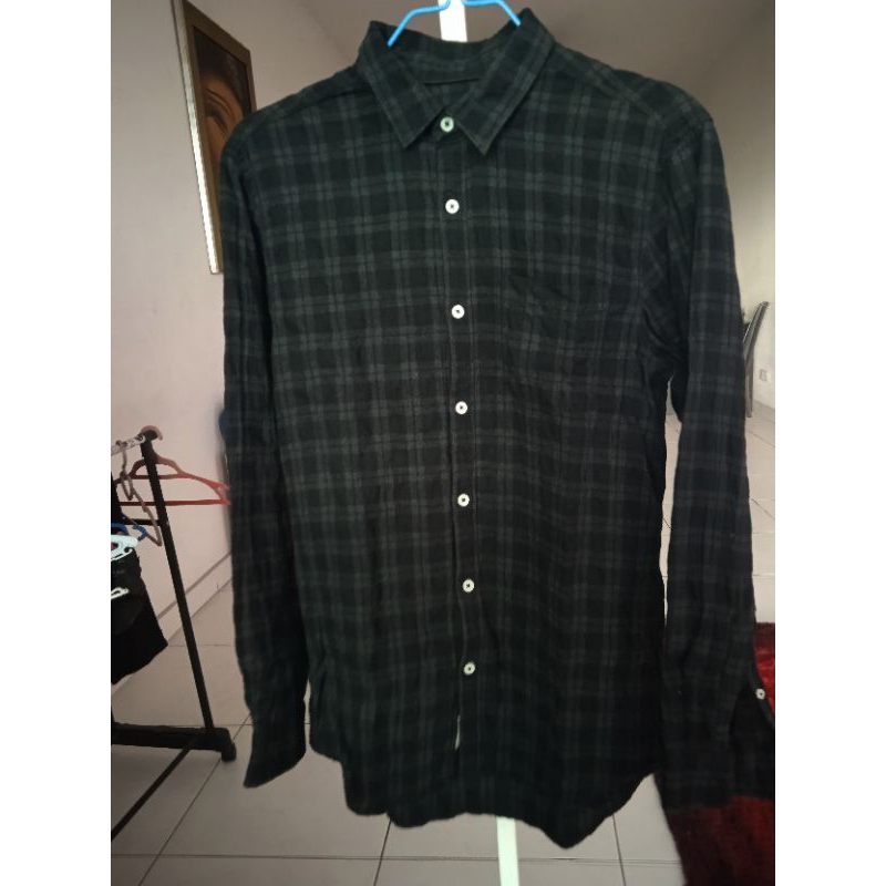 Rope Man black flannel shirt used | Shopee Malaysia