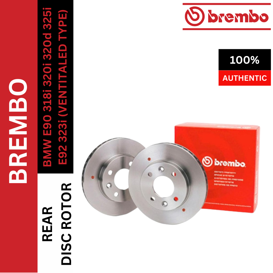Genuine Brembo Rear Brake Disc Rotor Bmw E90 318i 320i 320d 325i E92