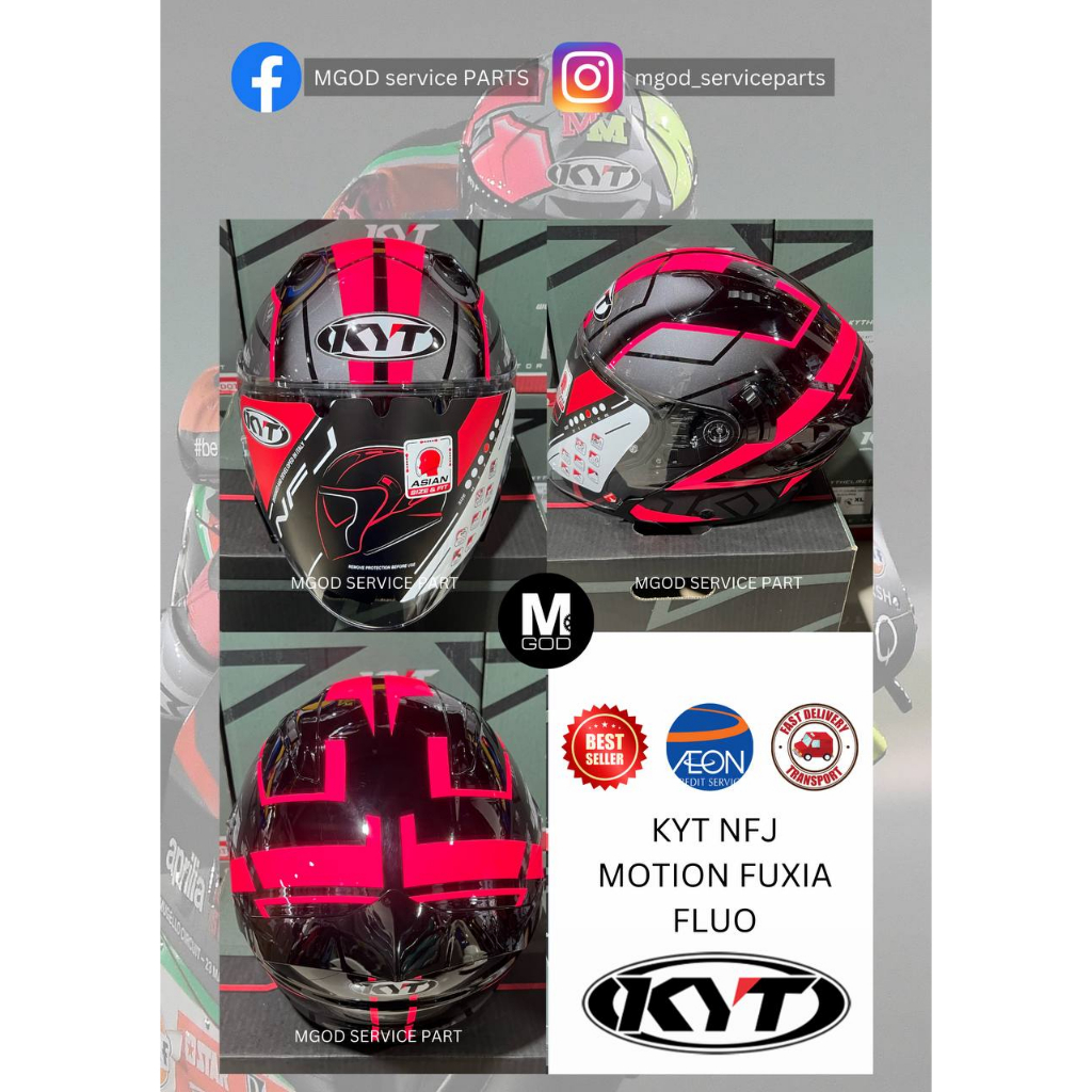 YSNJX033 KYT NFJ HELMET KYT NFJ KYT HELMET KYT MOTION FUXIA FLUO KYT ...