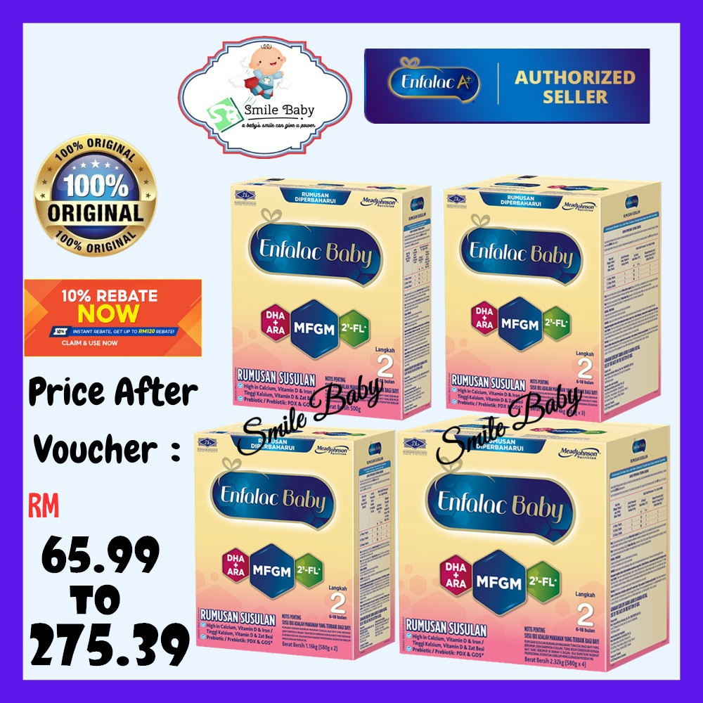 Enfalac Baby Step 2 - 500g / 1.16kg / 1.74kg / 2.32kg (Milk Formula ...