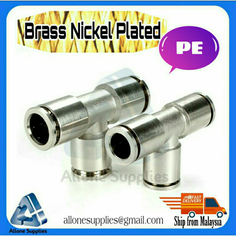 [ Metal ] PE 4,6,8,10,12mm, 3 Way Joint, Pneumatics One-Touch Union Tee ...