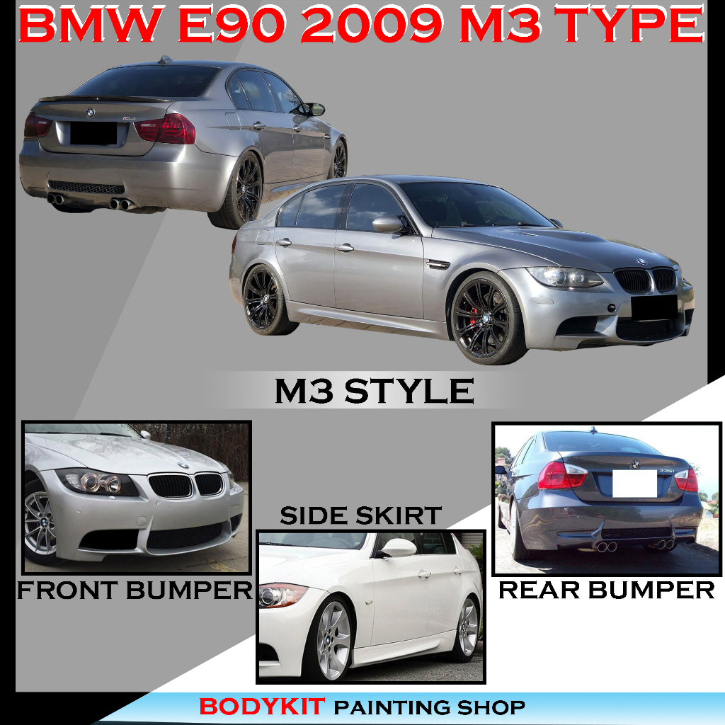 BMW E90 2009 M3 STYLE FULLSET SKIRTING(FRONT BUMPER WITH AIR DUCT,SIDE ...