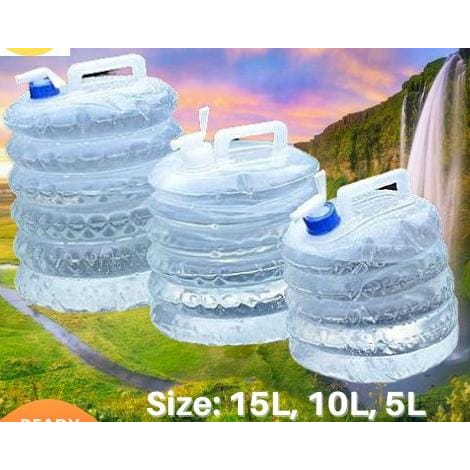 Foldable Water Container (15L) Collapsible Water Bag Portable Water Storage Folding Bucket ...