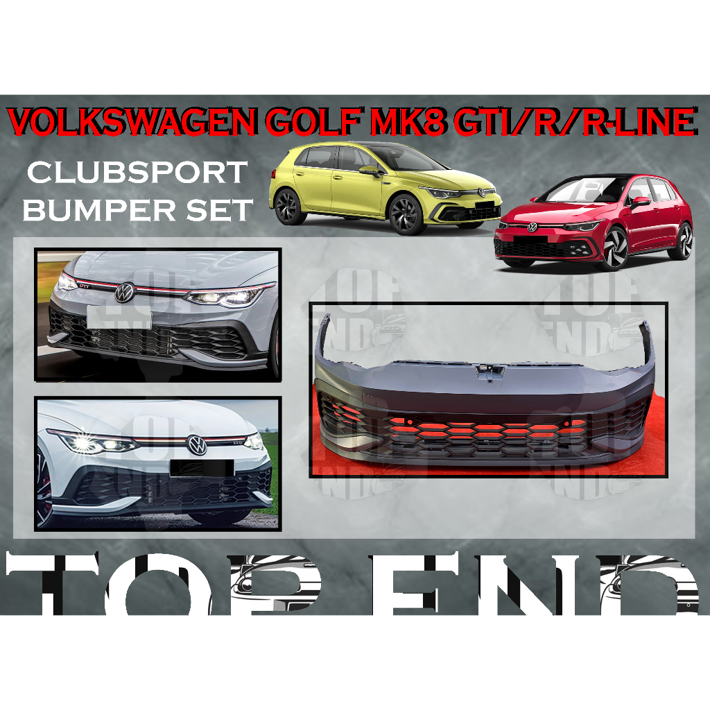 VOLKSWAGEN GOLF MK8 GTI R LINE R CLUBSPORT FRONT BUMPER VW GOLF MK8 ...