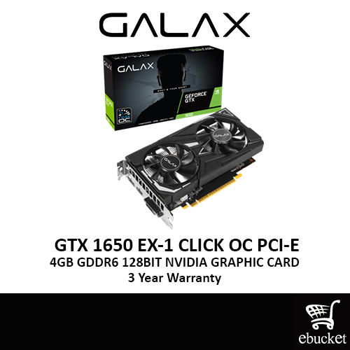 GALAX GTX 1650 EX-1 CLICK OC PCI-E 4GB GDDR6 128BIT NVIDIA GRAPHIC CARD ...