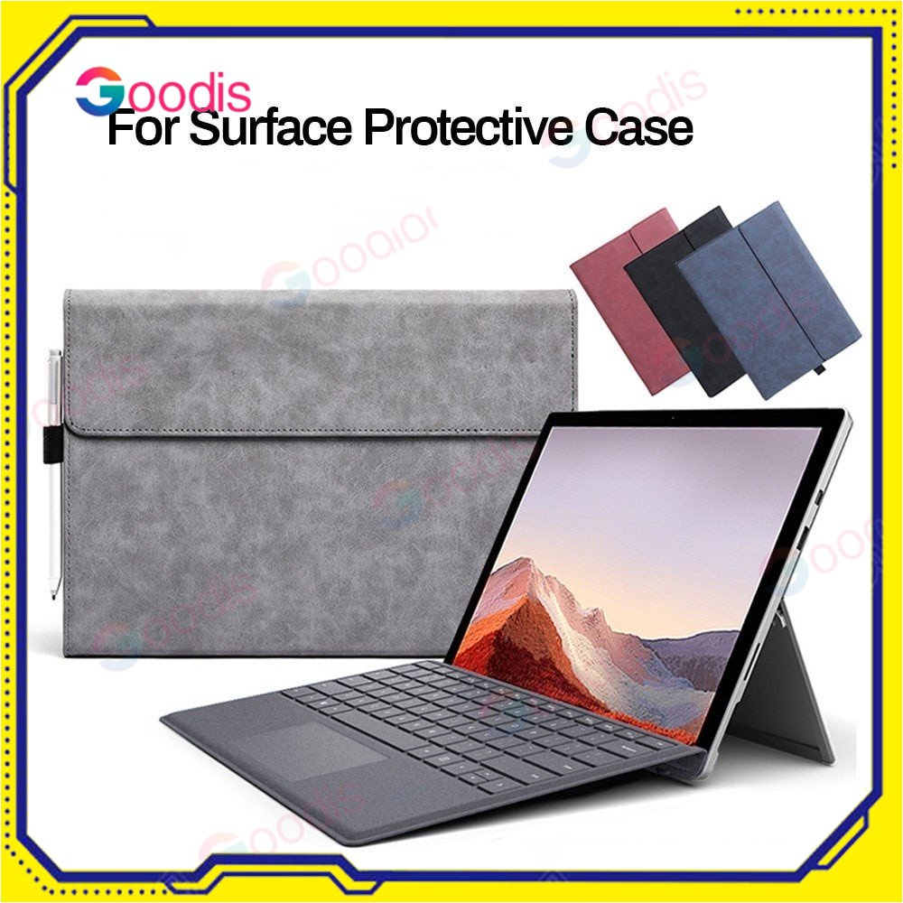 Sarung Kulit Leather Folio Stand Case for Microsoft Surface Pro12 11 10 4 5 6 7 8 9 X Go 2 3 4 ...
