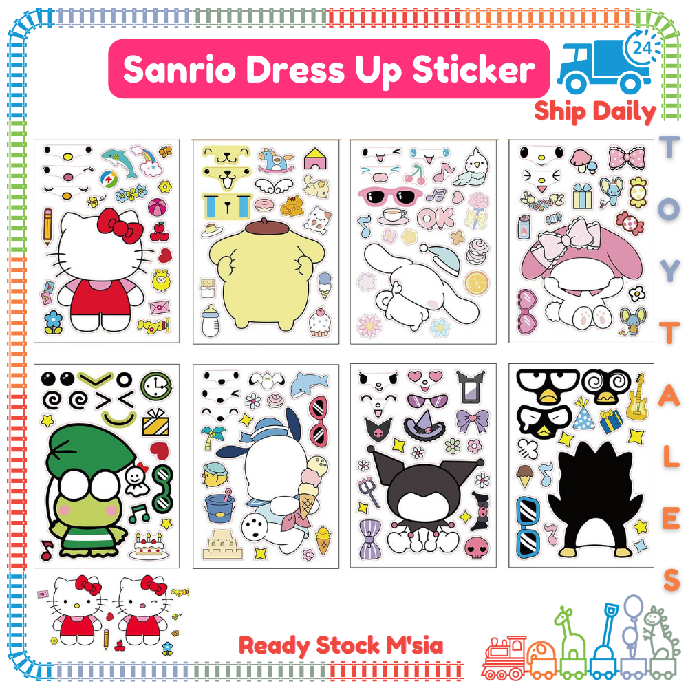 Toytales 🍭 SANRIO DRESS UP STICKER 🍭 DIY Theme Activity Stiker Change ...