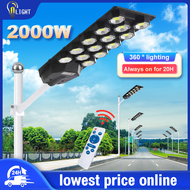 2000W Solar Light Outdoor Lighting Auto On/Off Lampu Solar High-Power ...