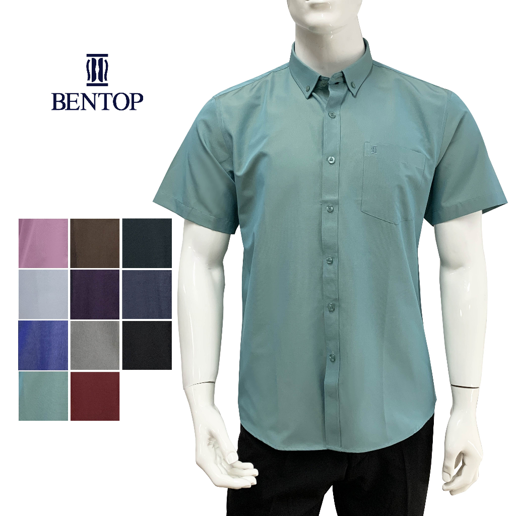 BENTOP Shirt Short Sleeve Slim Fit | Shopee Malaysia