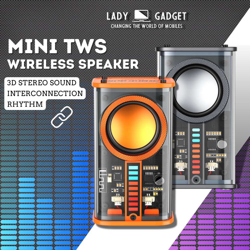 New Mini Transparent Bluetooth Speaker TWS Two-Machine interconnection ...
