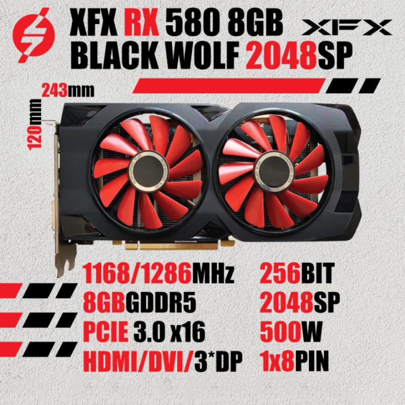 AMD XFX RX 580 2048SP 8GB (USED) | Shopee Malaysia