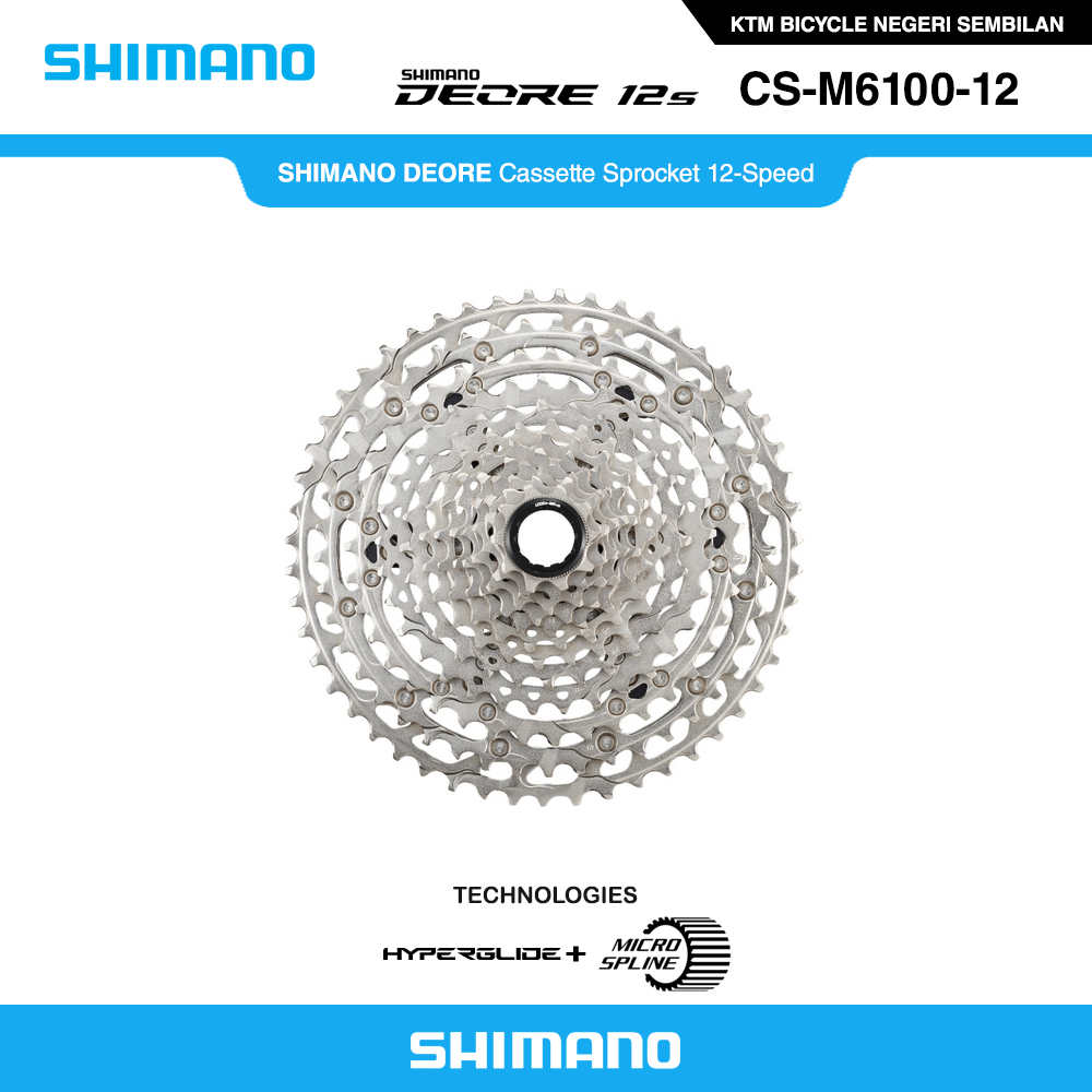 SHIMANO DEORE Cassette Sprocket 12-speed CS-M6100-12 10-51T BICYCLE PART | Shopee Malaysia