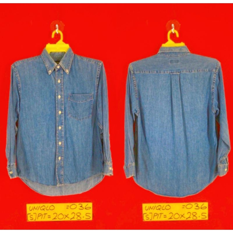 Uniqlo denim shirt for men | Shopee Malaysia