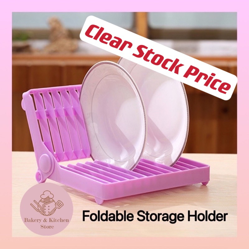 Foldable Plastic Organizer Storage Holder Kitchen Plate Dish Drying ...