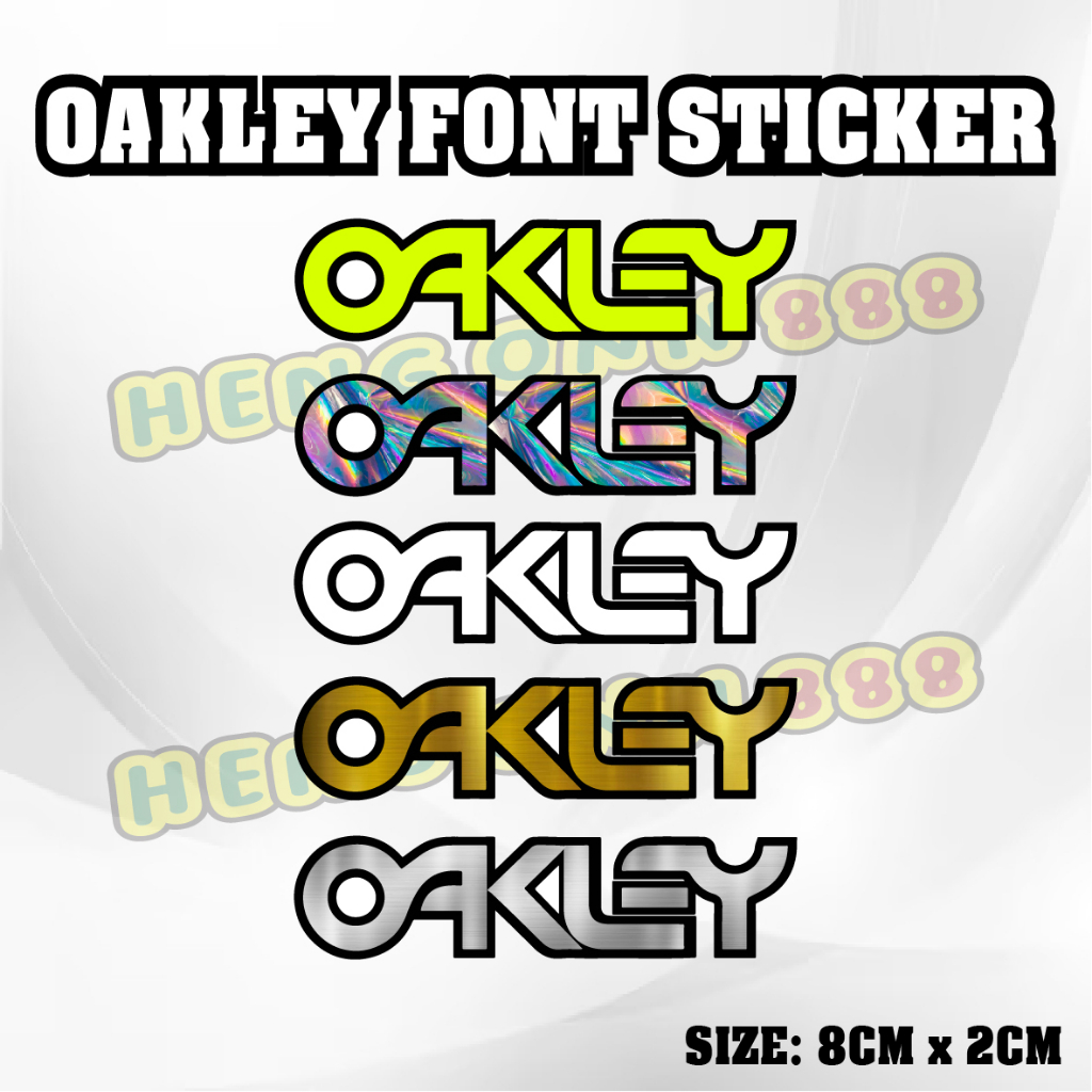 STICKER OAKLEY FONT 🔥Cutting Sticker🔥SPECIAL COLOUR TO CHOOSE🔥READY ...
