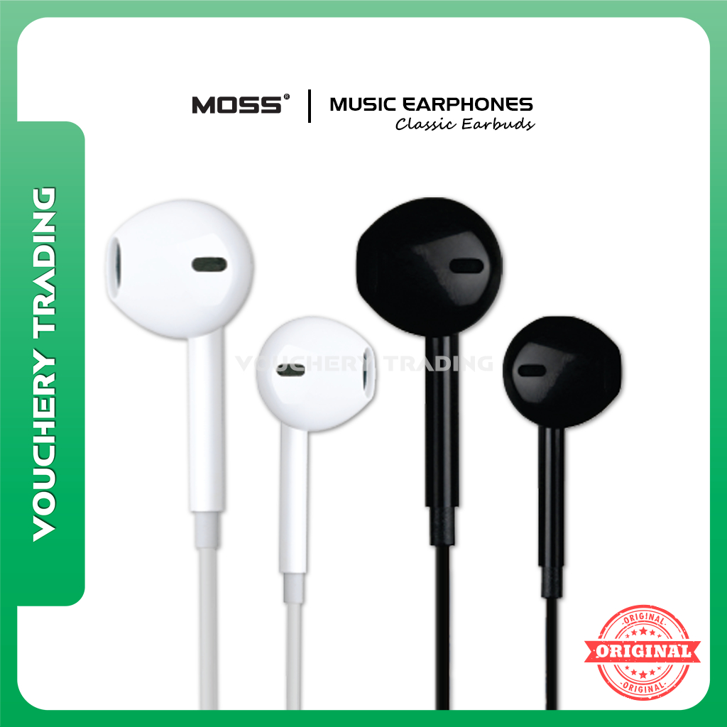 MOSS Music Stereo Earphones Classic Earbuds Handsfree Headset 3.5mm ...