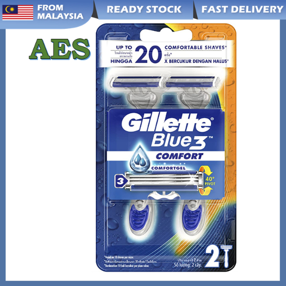 Gillette Blue 3 Comfort Disposable Razor (2Pcs) | Shopee Malaysia