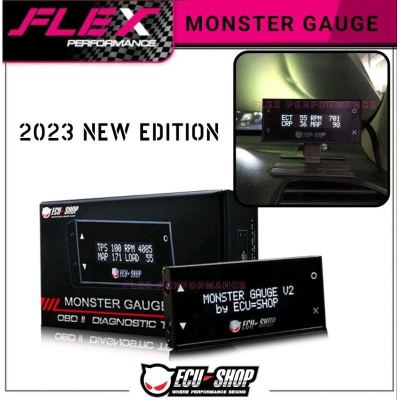 ECU SHOP MONSTER GAUGE METER OBD2 PNP DIAGNOSTIC TOOL SMART SCAN ...