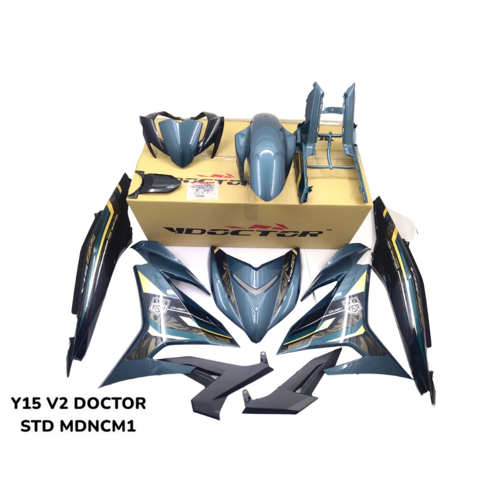 COVERSET SIAP TANAM Y15 Y15ZR YSUKU V1 V2 ARMY BLUE SE / HIJAU KILAT ...