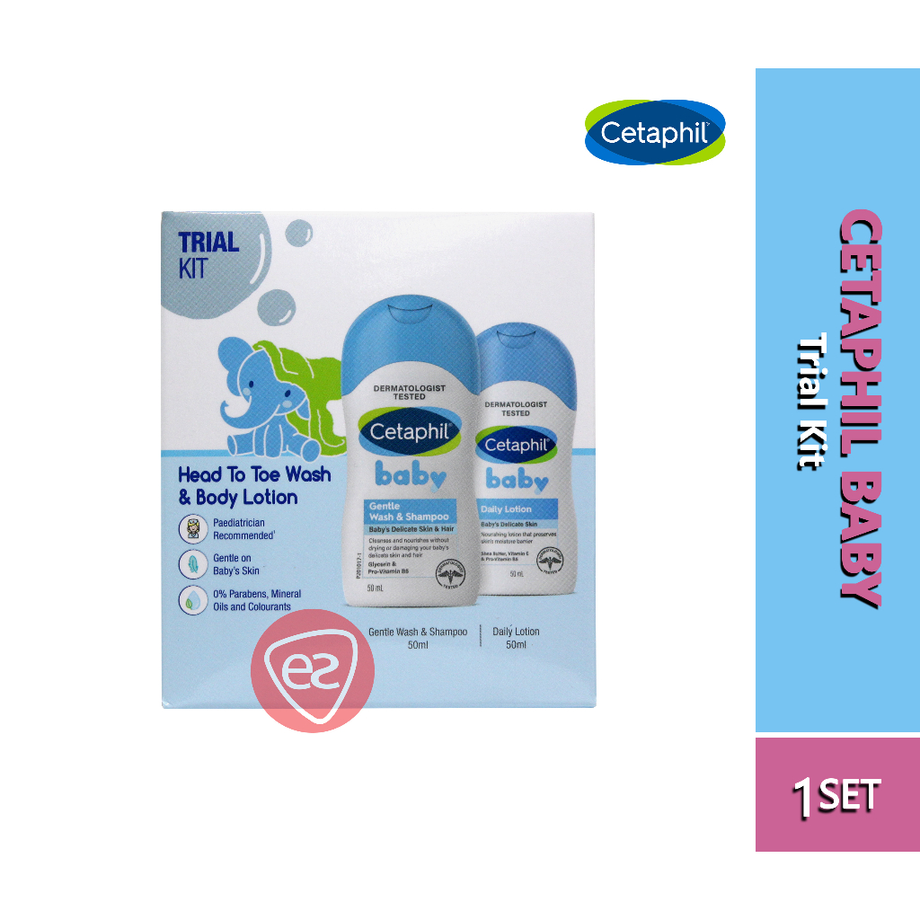 Cetaphil Baby Trial Kit (Baby Gentle Wash & Shampoo 50ml & Baby Daily ...
