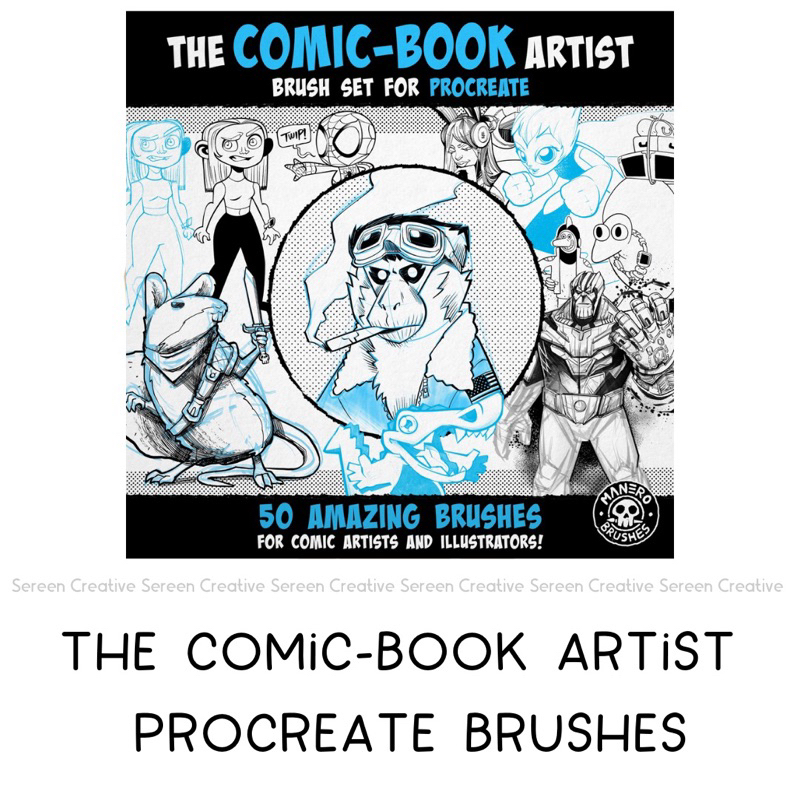 P367 The Comic-Book Artist Brush Set for Procreate (Hatching, sketching ...