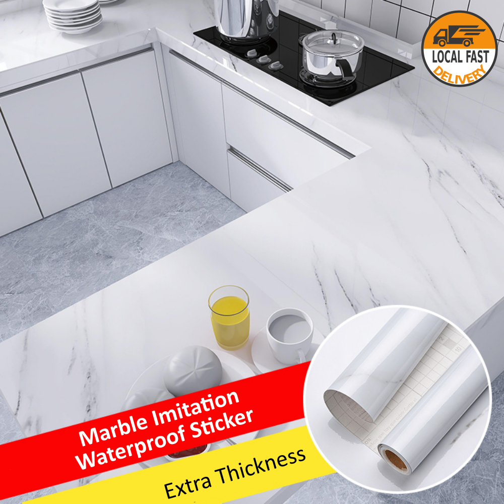 Marble Countertop Table Top Wallpaper Sticker Waterproof Self-Adhesive ...