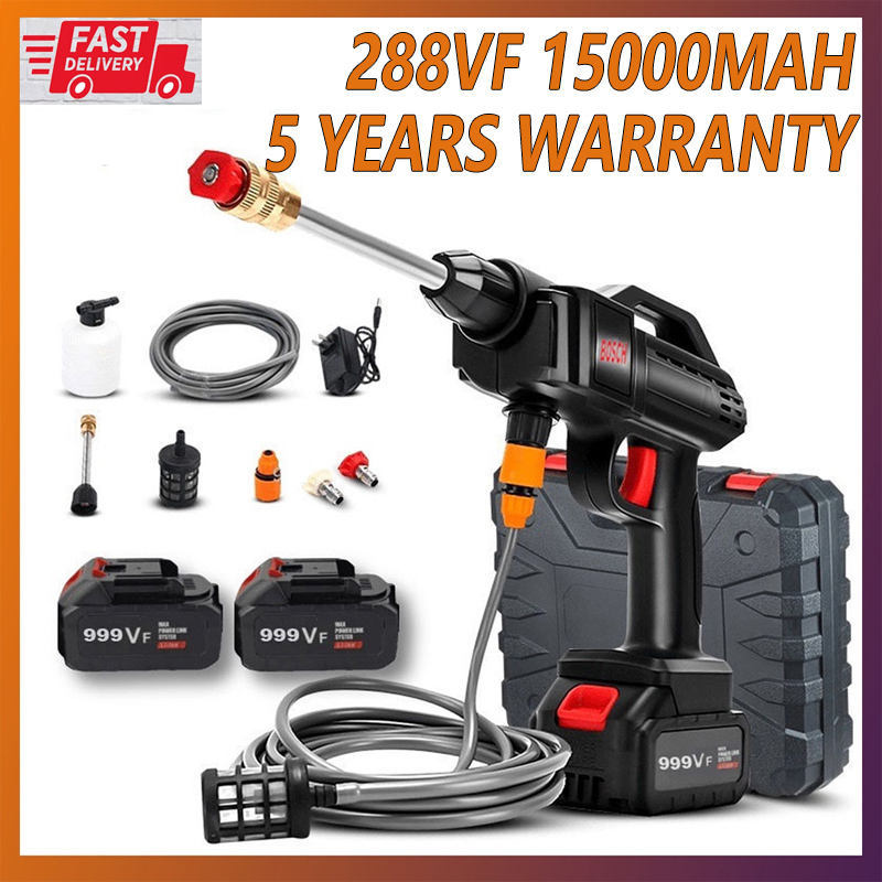 🍒🍒288VF Cordless Water Jet Water Gun Portable Car Wash High Pressure Water Jet Machine Cleaner ...