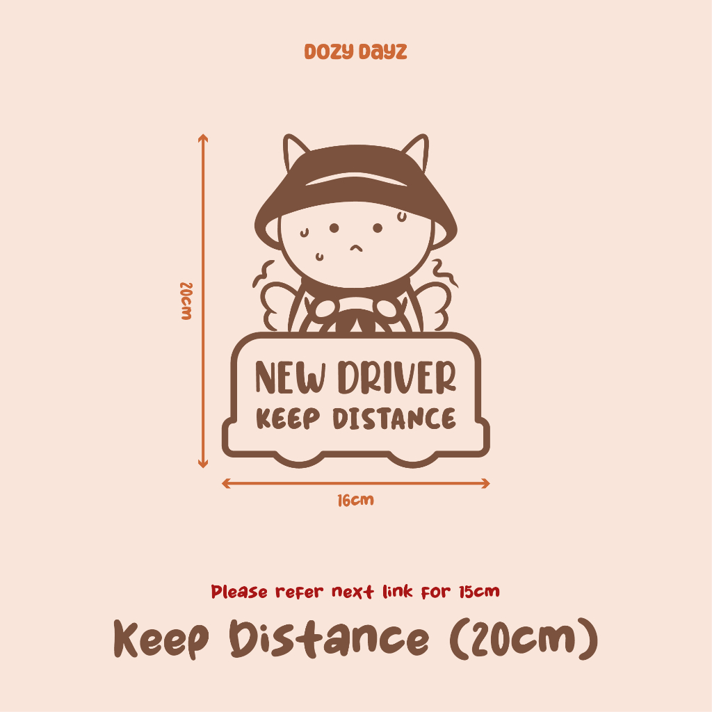 20cm New Driver Vinyl Sticker Part 1 | Waterproof | Car Decal | Car ...