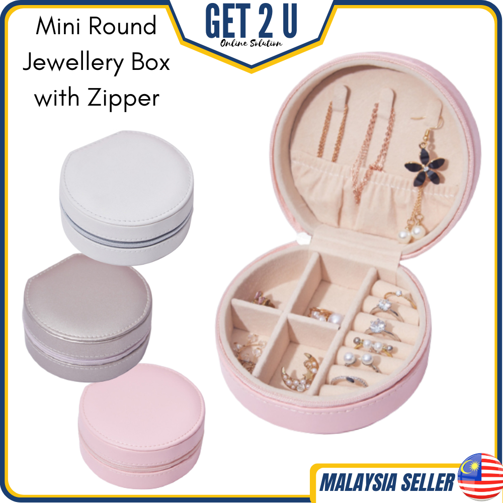 Jewellery Box Round Circle Jewellery Organizer Box Mini Jewelry ...