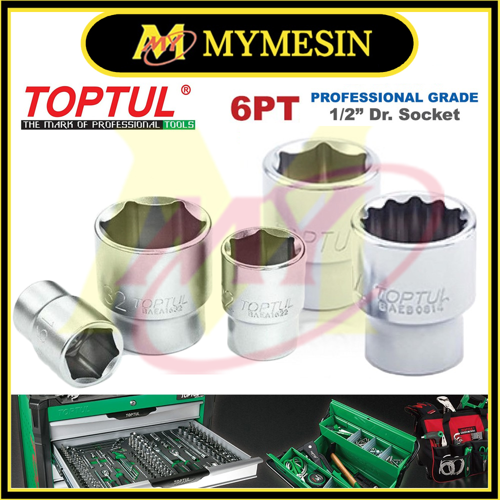 MY TOPTUL 1/2" DR. 6PT Sockets BAEA Series 8mm - 32mm | Shopee Malaysia