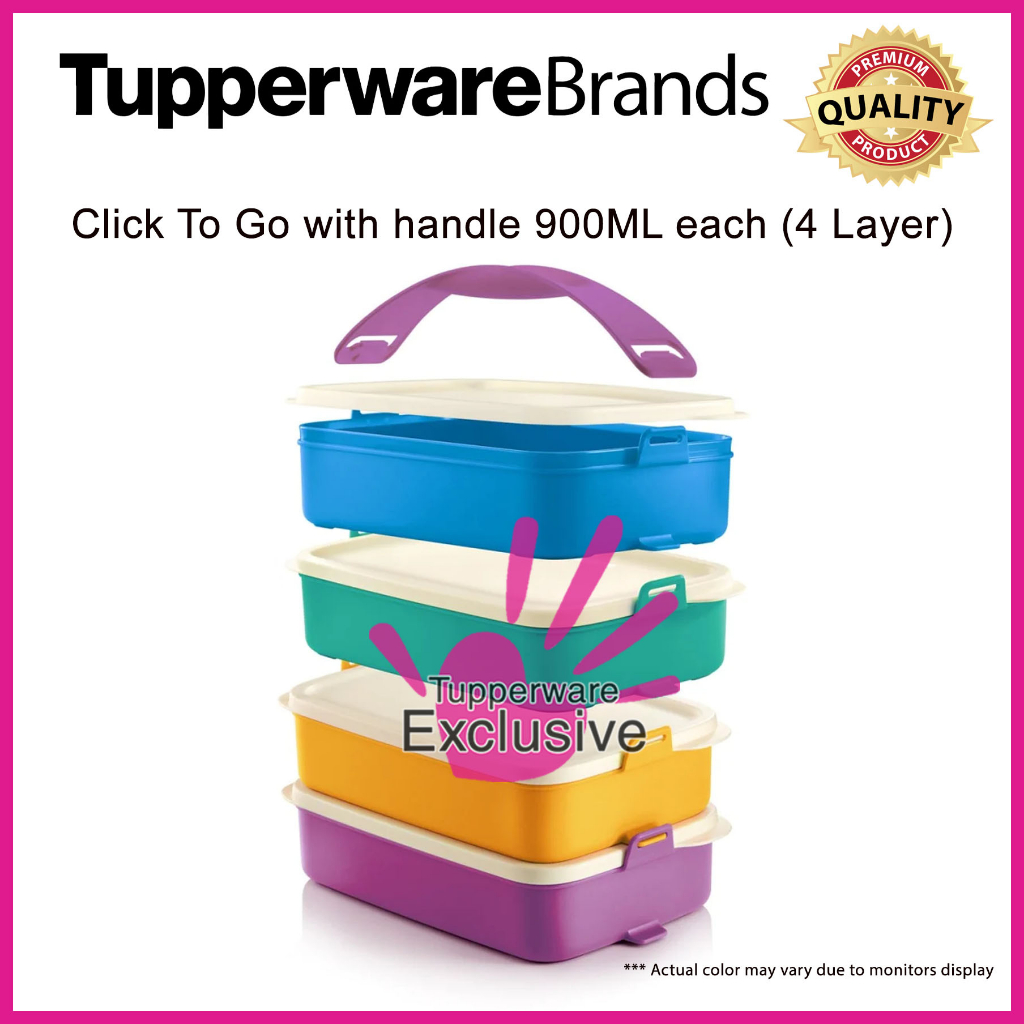 Click To Go Rectangular 900ml Tupperware Mangkuk Tingkat Viral Tapau ...
