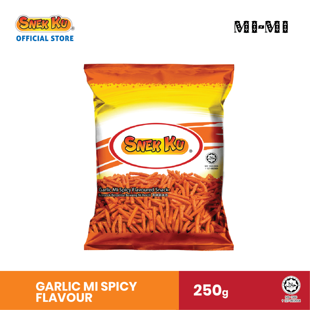 Snek Ku Garlic Mi Spicy Flavoured Snacks (250g) | Shopee Malaysia