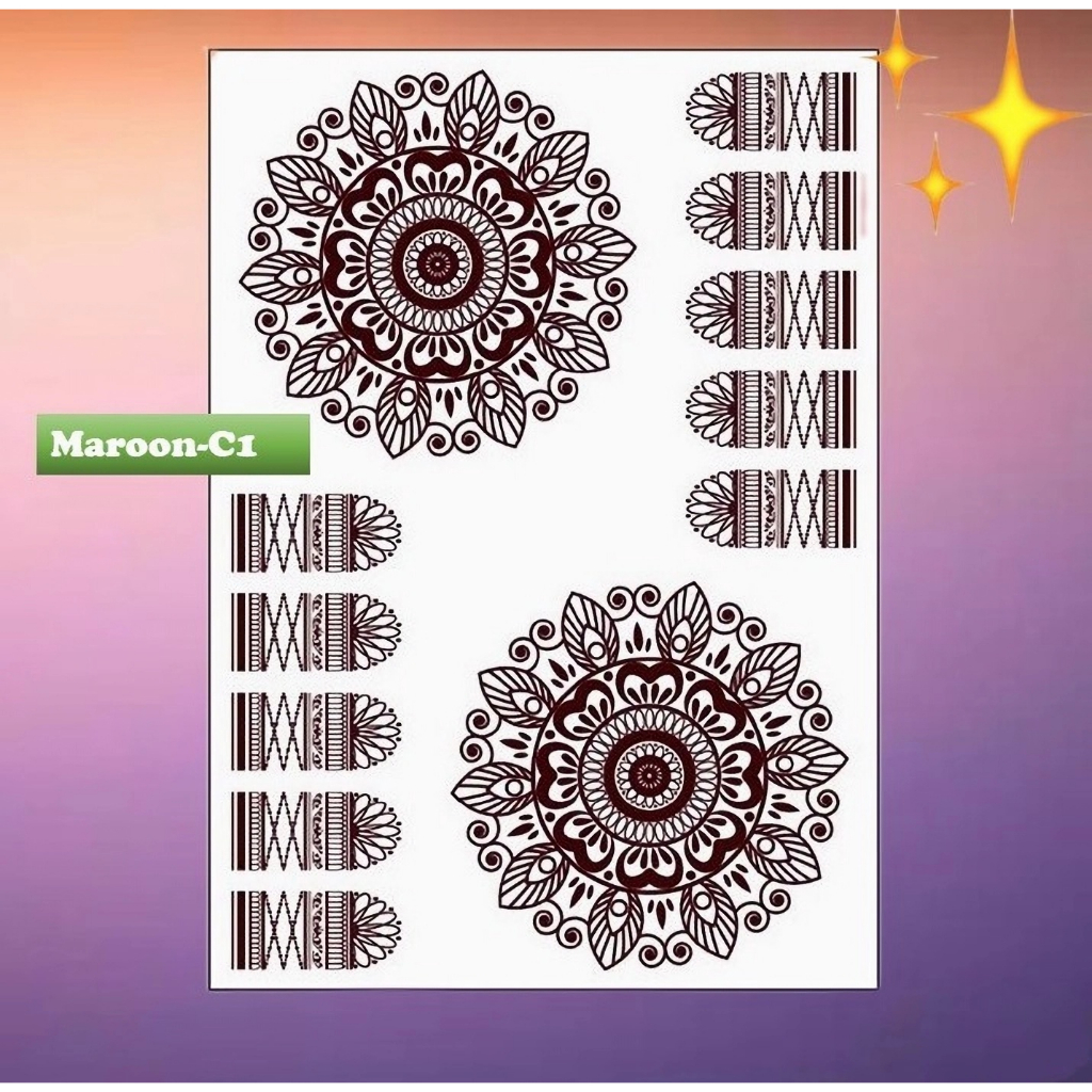 INAI 3D Pelekat HENNA Sticker inai viral Segera Pelekat Pengantin Inai ...