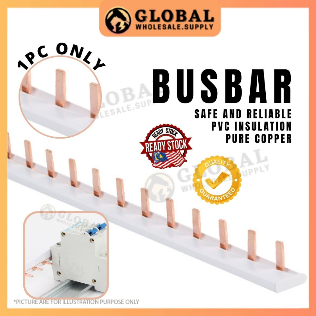 (1PC-LOOSE CUT) 1 Pole Full Copper PVC Insulated Mcb Bar/Mcb Busbar ...