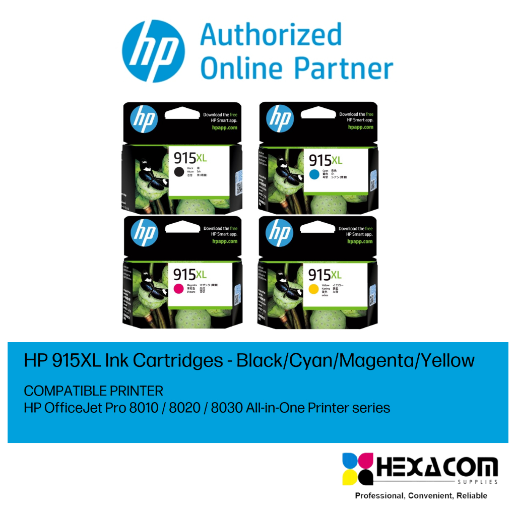 HP 915XL Ink Cartridge - Black/Cyan/Magenta/Yellow | Shopee Malaysia