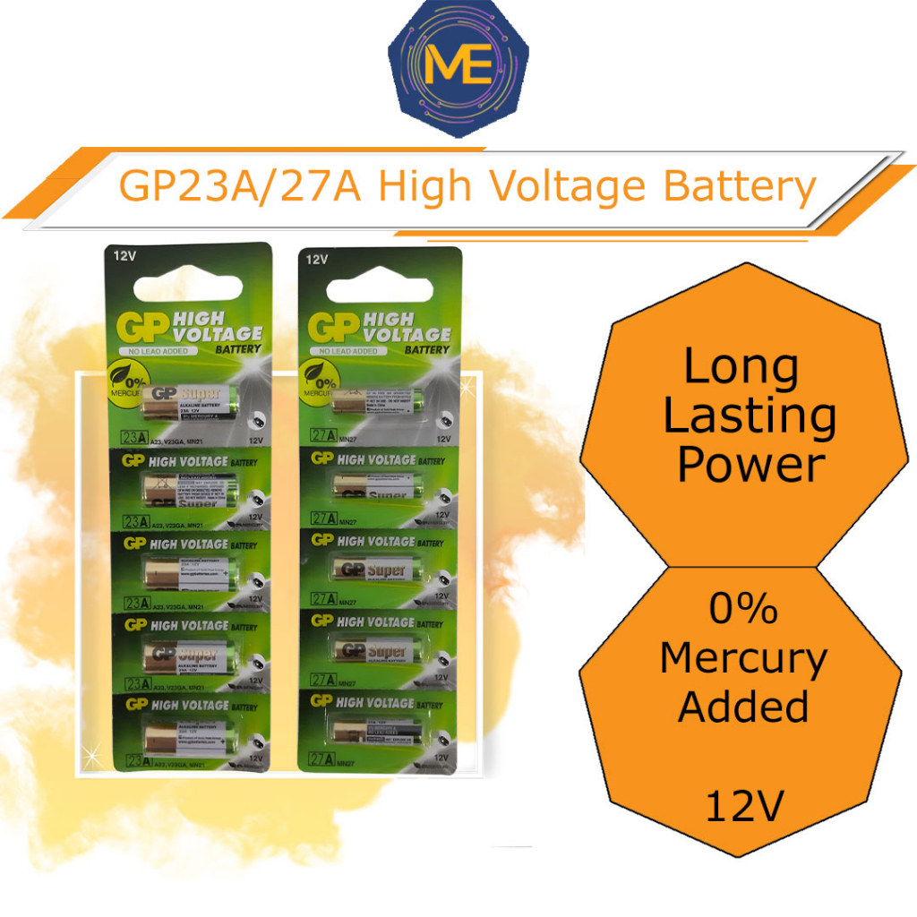 (Original) GP 23A / 27A 12V Super High Voltage Alkaline Battery (1 / 5pcs) Remote Control ...