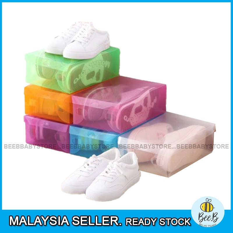 Plastic Transparent Shoe Box Foldable Case Baby Shoe Storage Box Kids ...