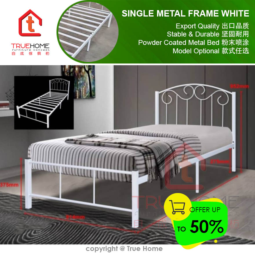 TH 3FT Single Bed/Single Bed Metal/Katil Besi Bujang/Katil Bujang ...