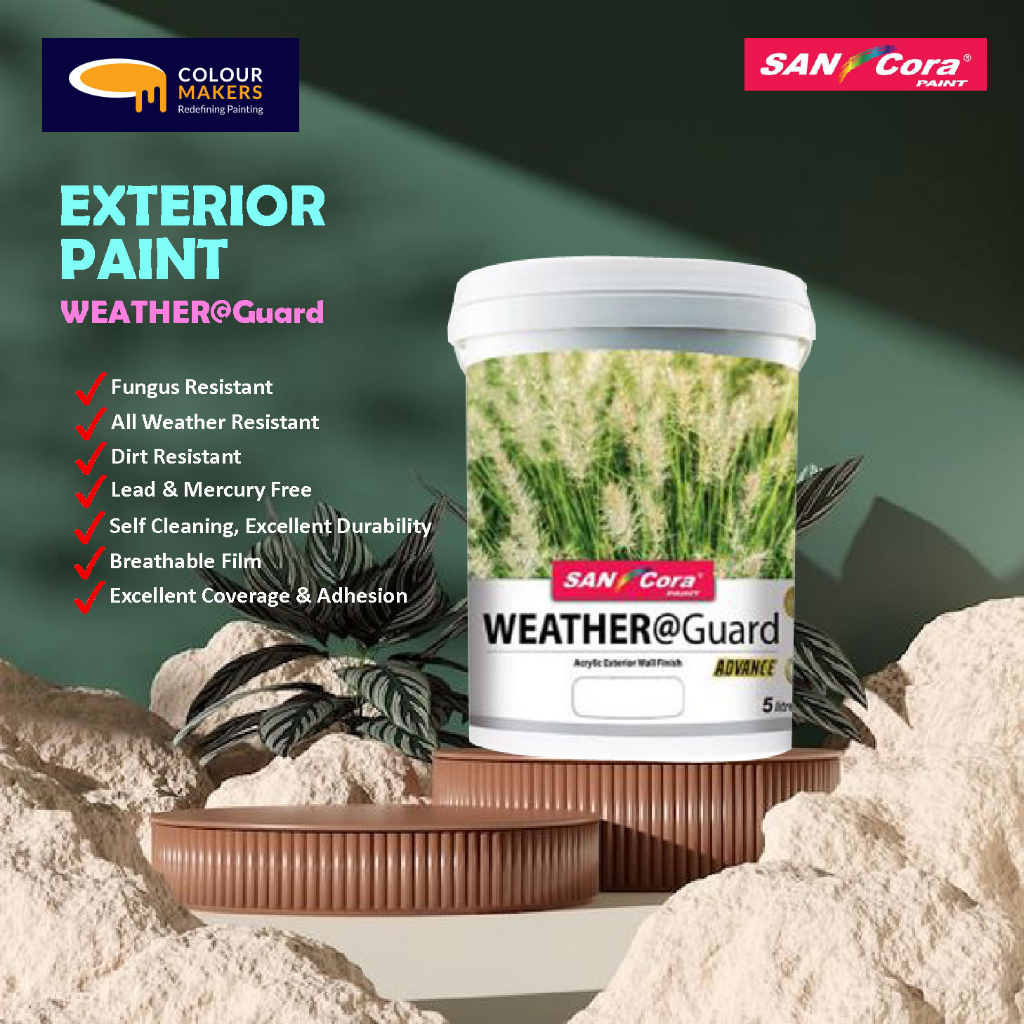 Sancora Weather@Guard 1L (Part 5/7) Cat Dinding Luar Rumah Exterior ...