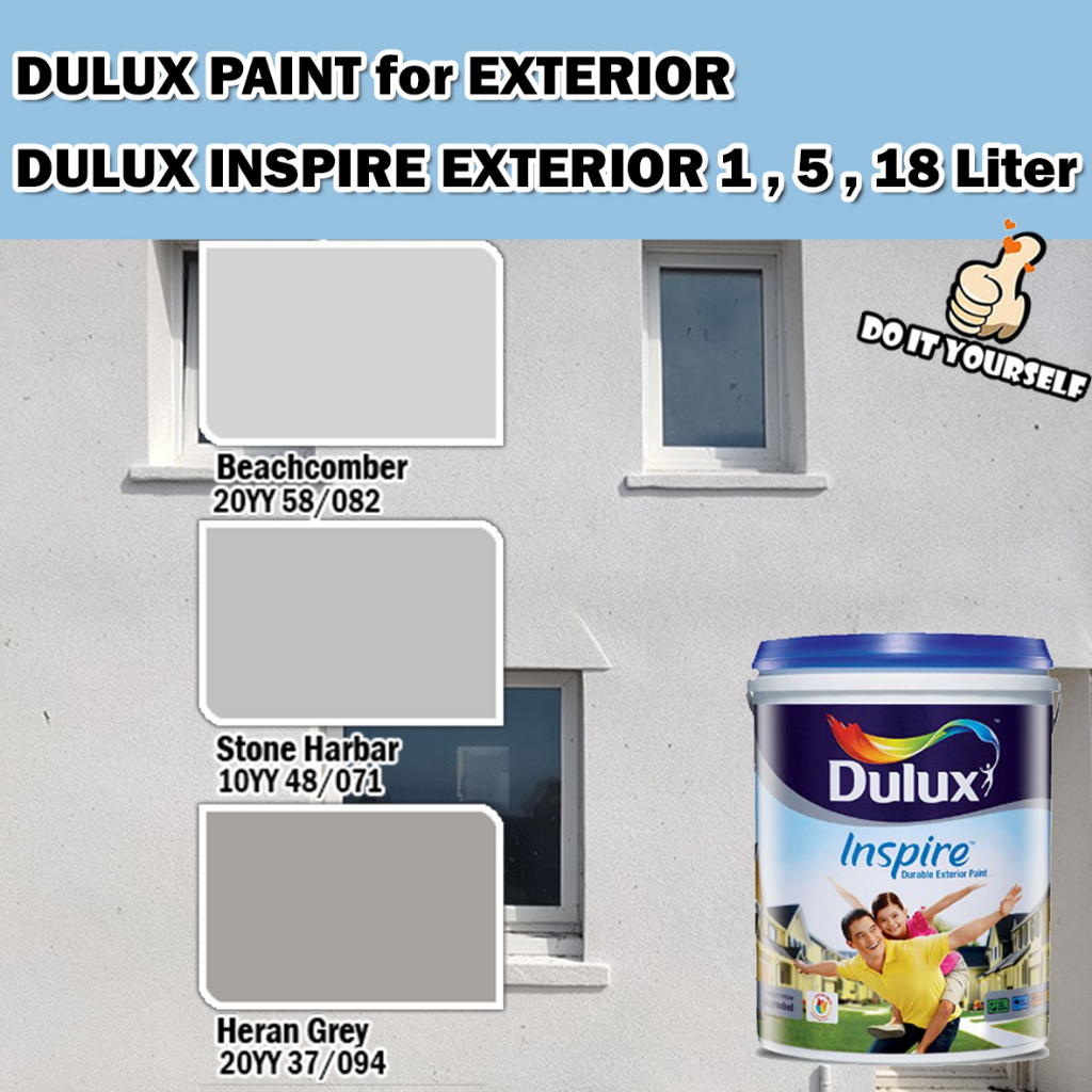 ICI DULUX INSPIRE EXTERIOR PAINT COLLECTION 1 Liter Beachcomber / Stone ...