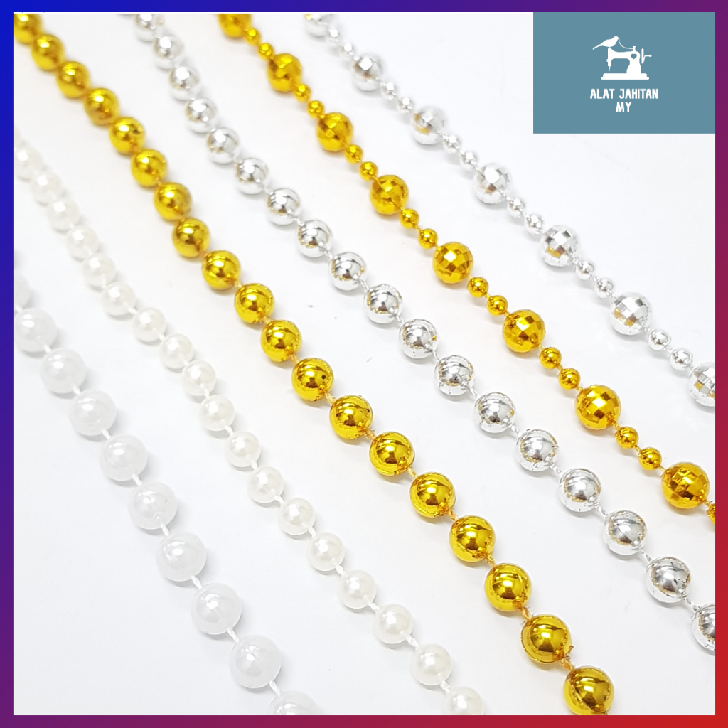 Pearl Beads (by meter) 4mm/5mm/6mm/8mm | Rantai Manik / Rantai Pearl ...