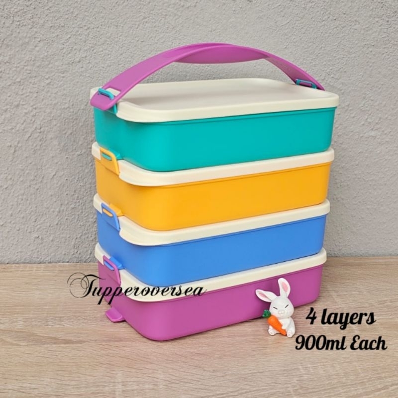 Tupperware Click To Go Tiered Lunch Box Set ( 4 Layers ) | Shopee Malaysia
